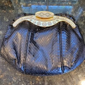Bellini | Bags | Vintage Bellini Collection Black Snakeskin And ...